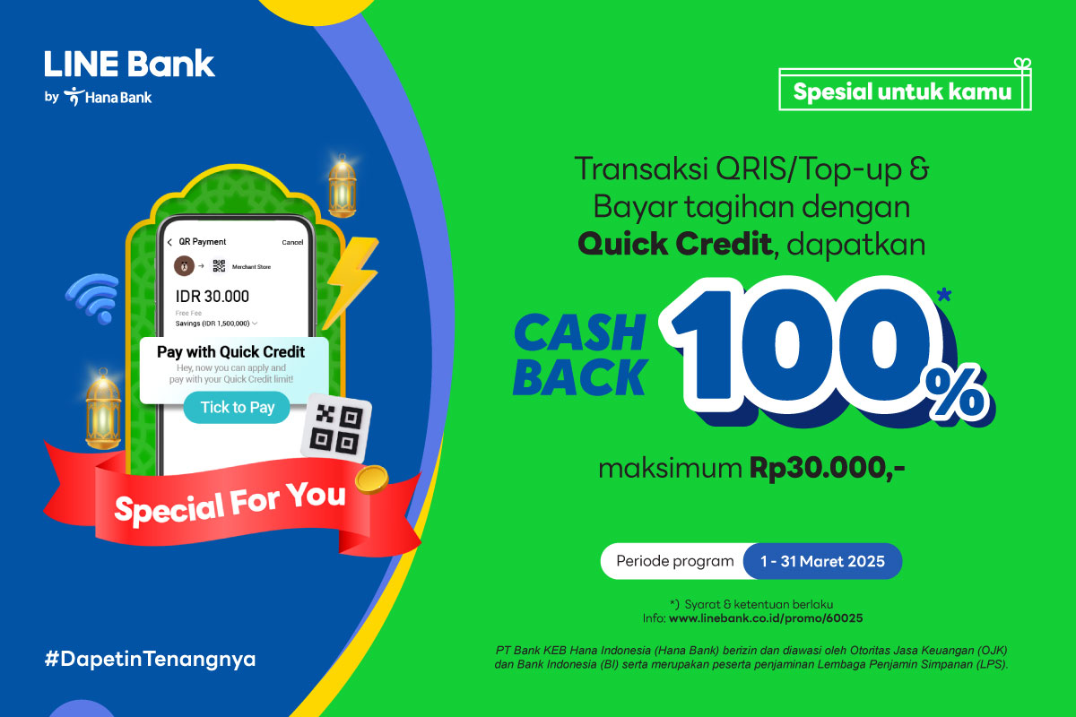 Promo Cashback Spesial - Quick Credit - LINE Bank